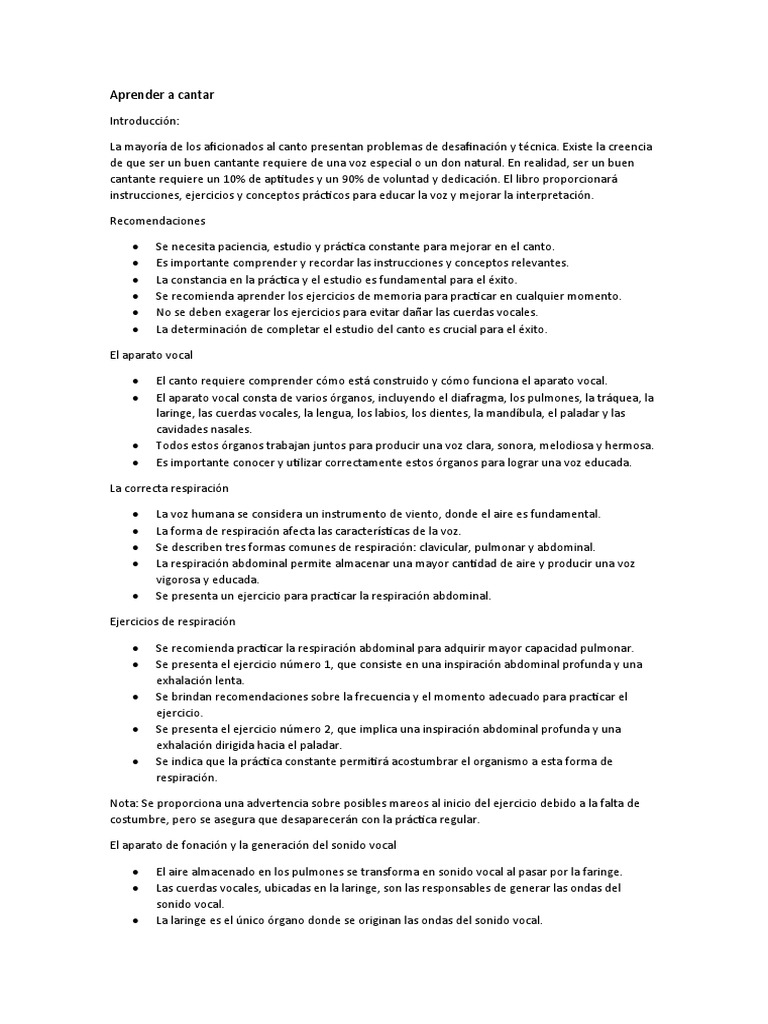 Aprender A Cantar | PDF | Canto | Melodía
