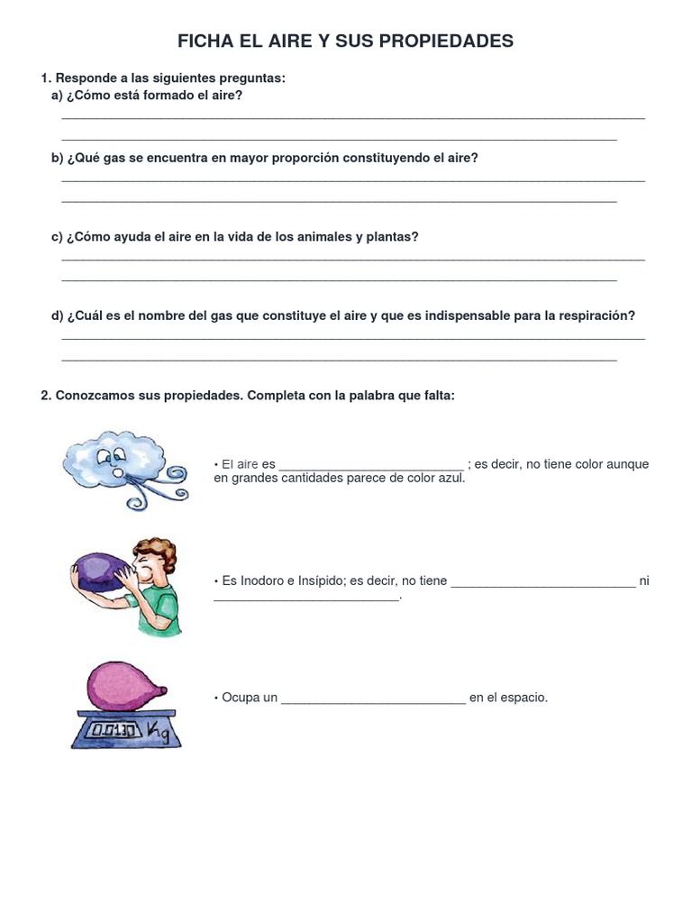 Ficha El Aire y Sus Propiedades | PDF