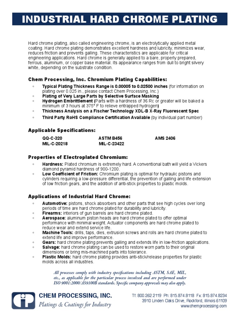 Hard Chrome Plating | PDF | Chemical Substances | Procedural Knowledge