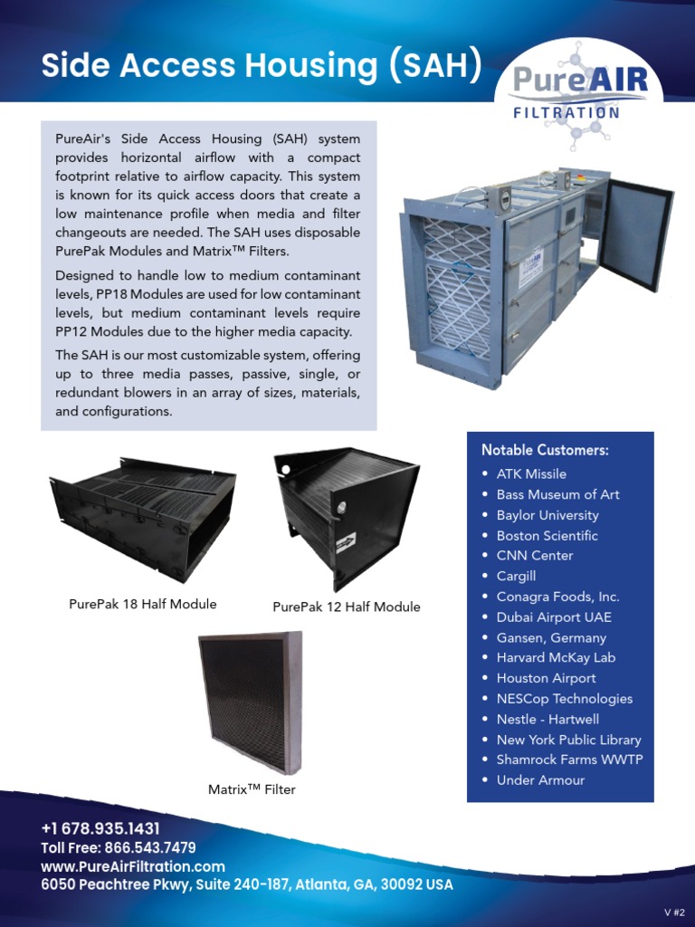 PureAir SAH Brochure V16 | PDF | Manufactured Goods | Equipment