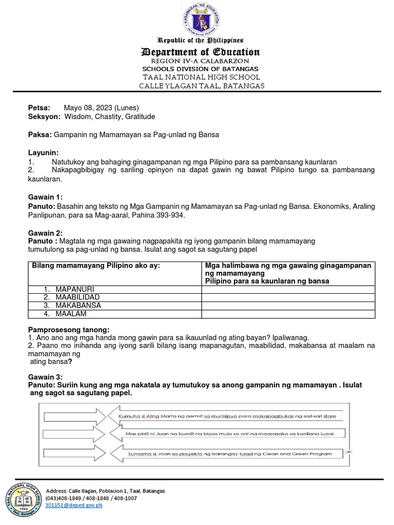 Gampanin NG Mga Pilipino | PDF