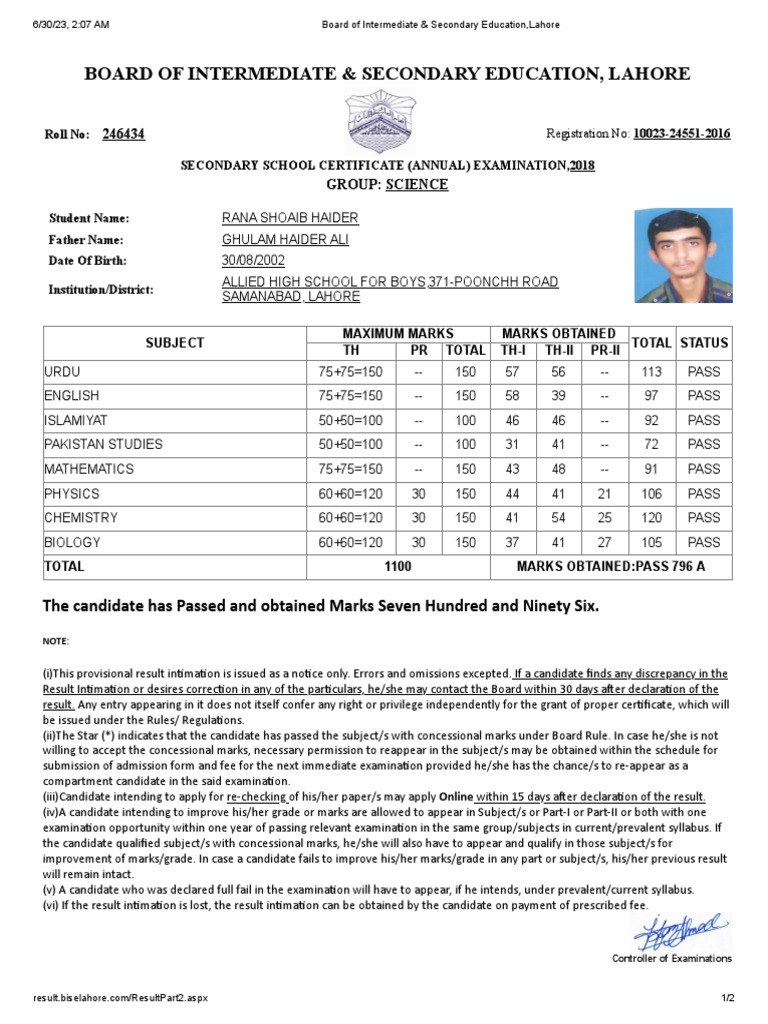 Matric | Download Free PDF | Educational Stages