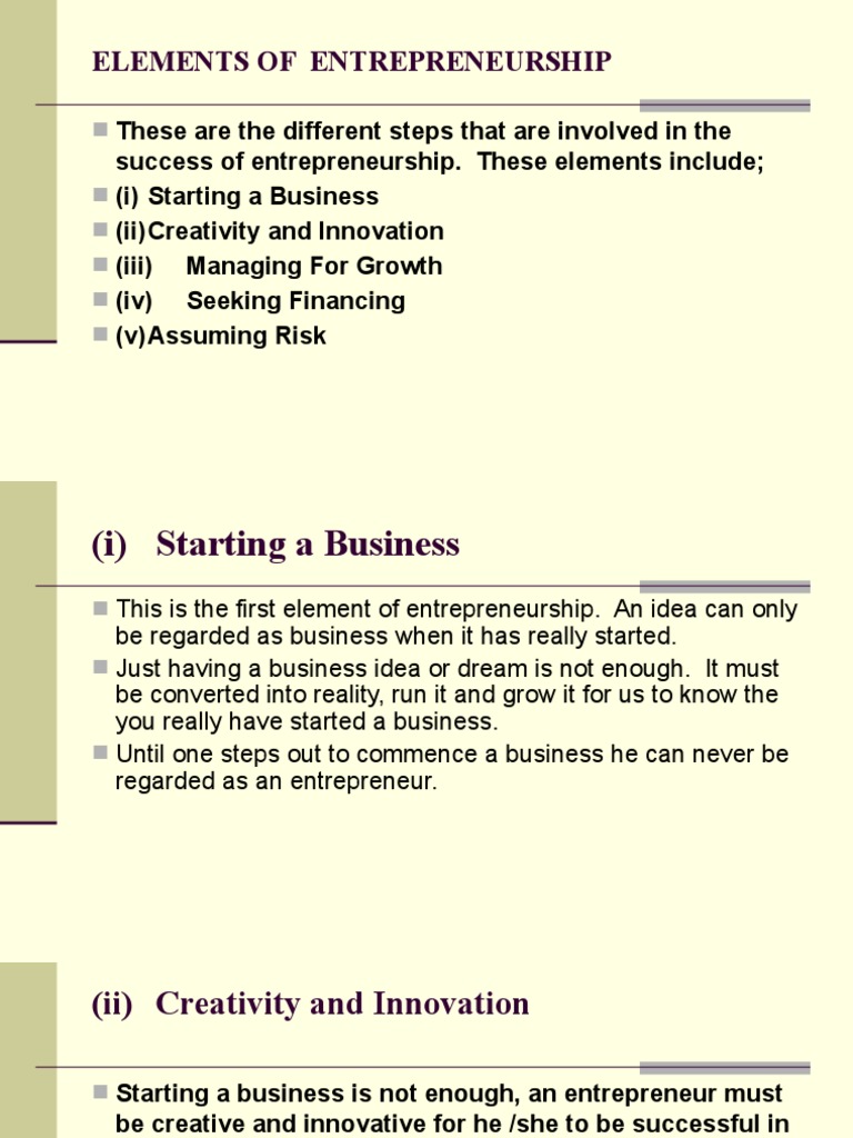 Eds121 Elements of Entrepreneurship | PDF | Entrepreneurship | Business ...