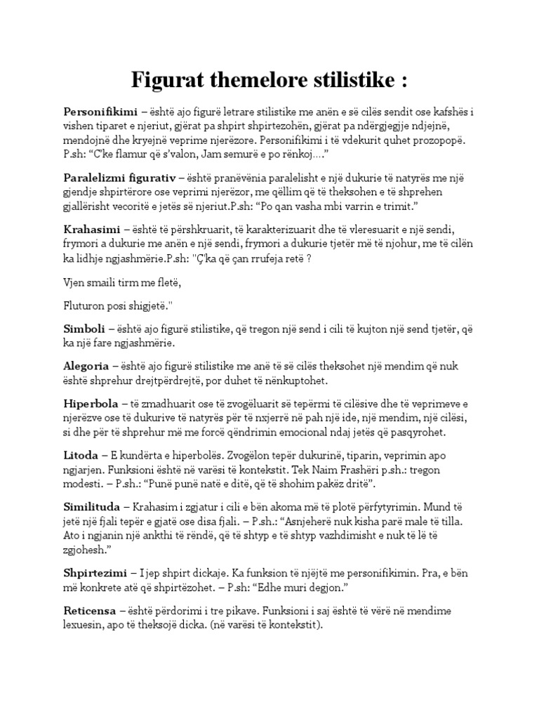 Figurat Themelore Stilistike | PDF
