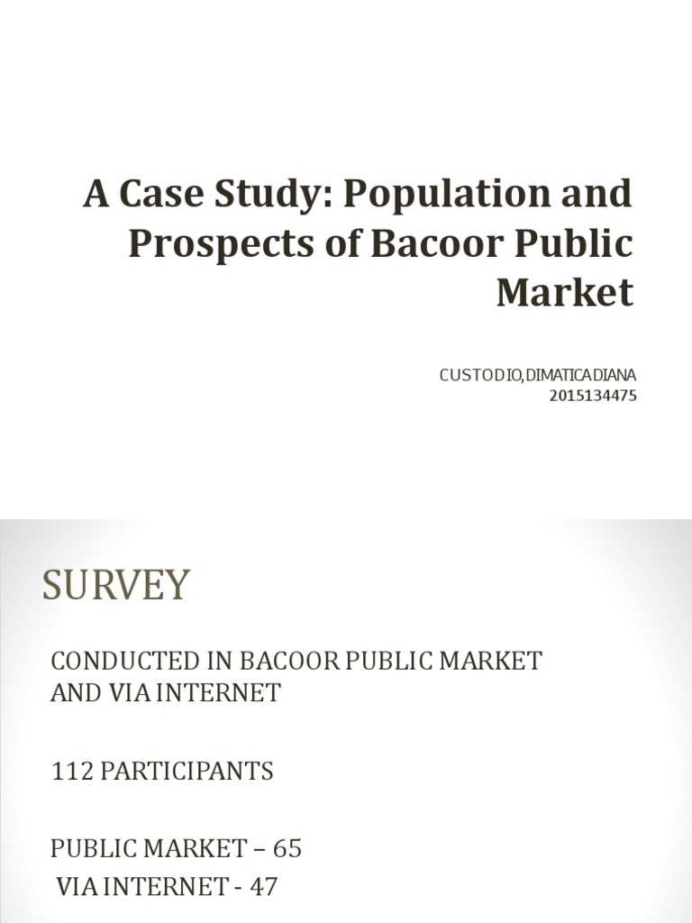 A Case Study Population and Prospects of Bacoor Public Market | PDF ...