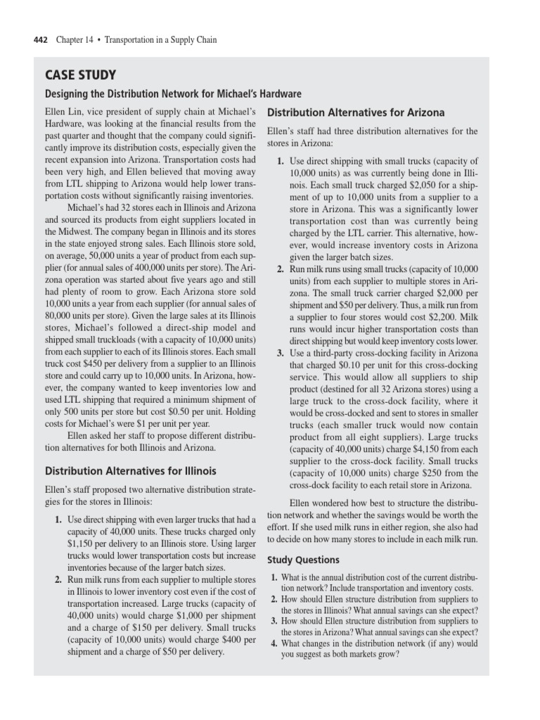 Case Study Transportation MGT | PDF | Cargo | Supply Chain