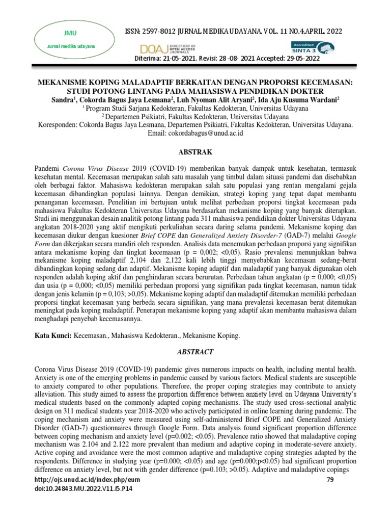 jurnal mekanisme koping adaptif-maladaptif 2 | PDF