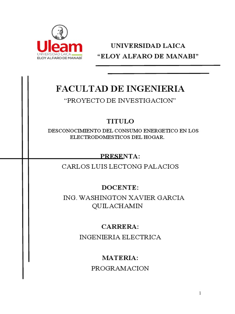 Proyecto de Programacion | PDF | HTML | Ingenieria Eléctrica