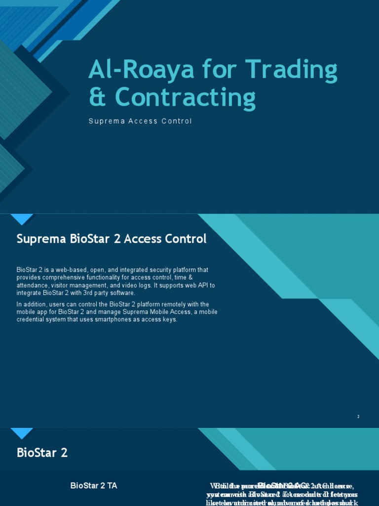 Suprema BioStar 2 Access Control System | PDF | Access Control ...
