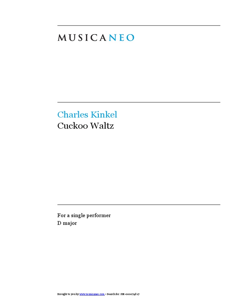 Cuckoo Waltz Sheet Music for Solo Performer | PDF