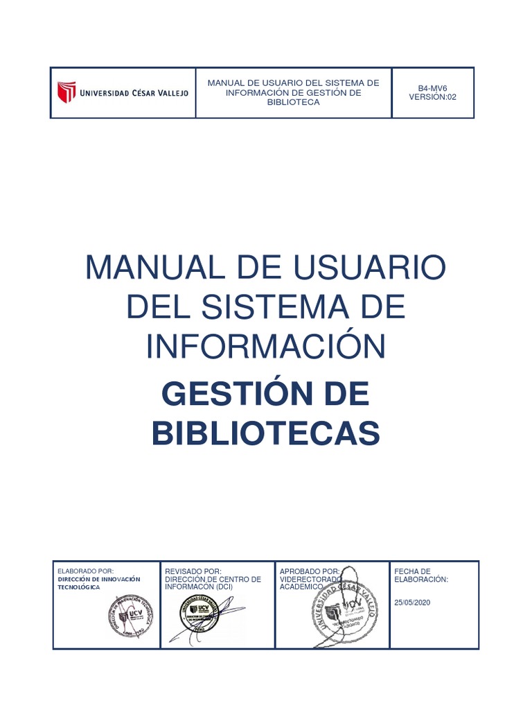 MV6 Manual Usuario Gestion de Bibliotecas V2 | PDF | Bibliotecas | Libreria digital