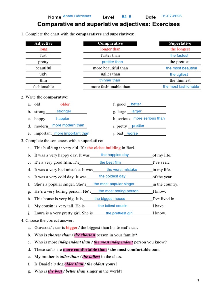 Comparative and superlative | PDF | Clothing | Fashion