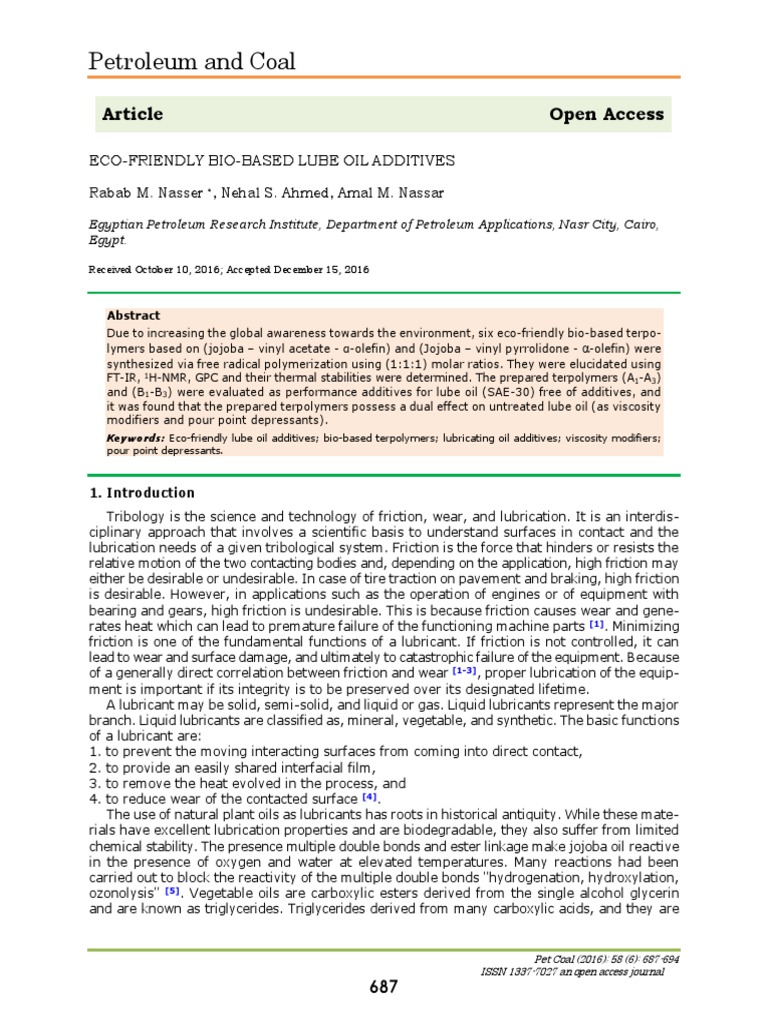 Eco - Friendly - Bio - Based - Lube - Oil - Additive W | PDF ...