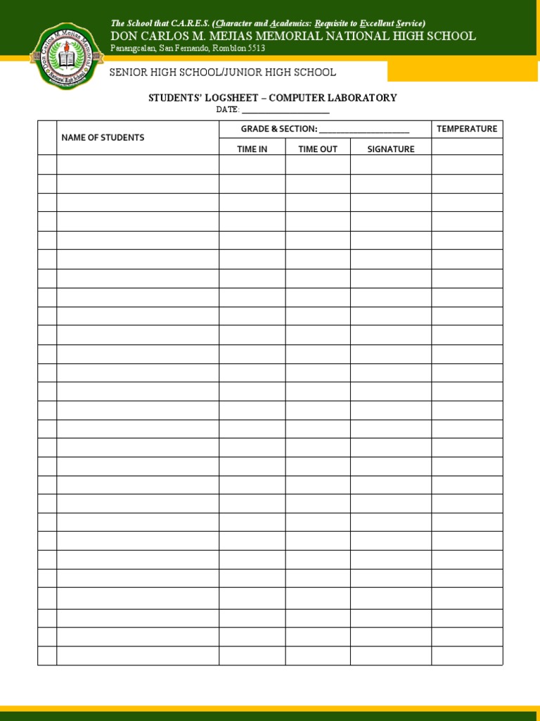LogSheet at Comp Lab - Blanl | PDF
