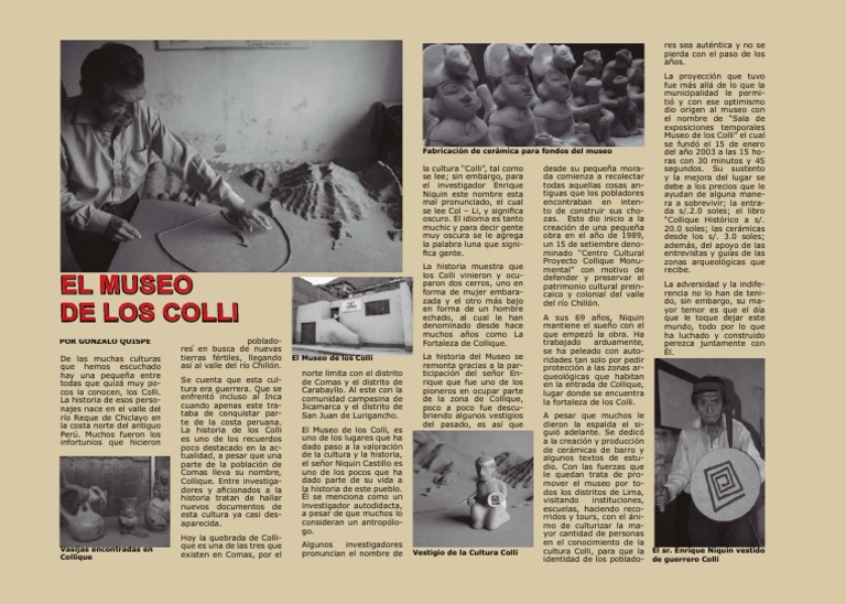 Museo de Los Colli - Lima - Perú | PDF