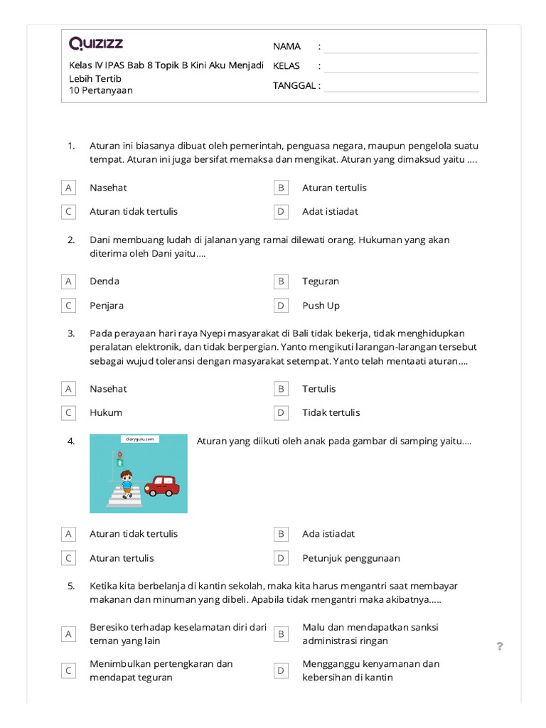 Kelas IV IPAS Bab 8 Topik B Kini Aku Menjadi Lebih Tertib | PDF