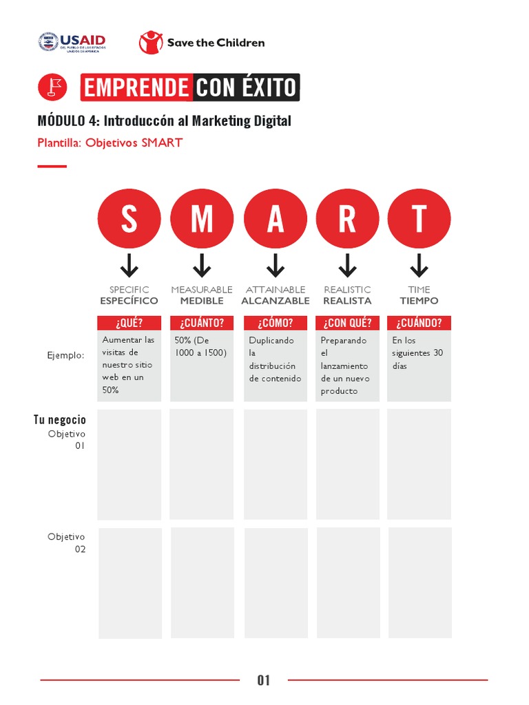 Plantilla Objetivos Smart | PDF