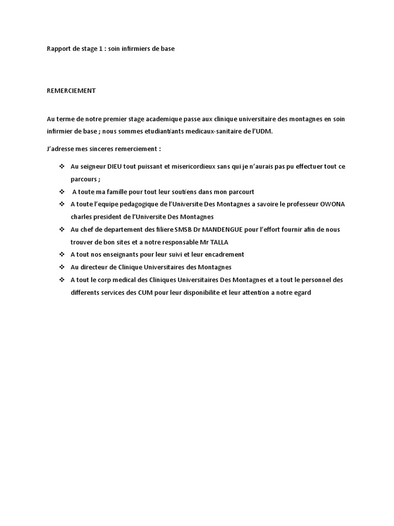 Rapport de Stage 1 | PDF