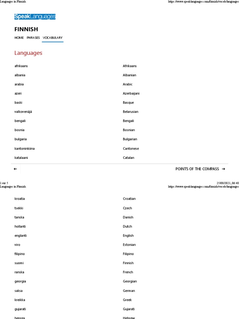 Languages in Finnish | PDF | Linguistics | Languages