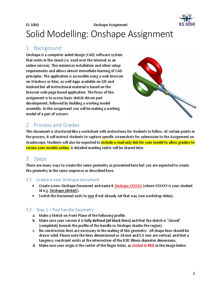 2022 Onshape Assignment Modelling Parts | PDF | Extrusion | Computer ...