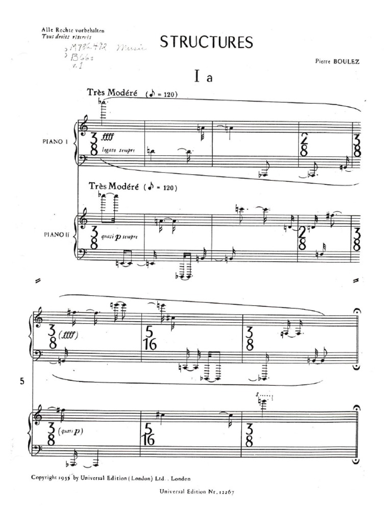 Boulez - Structures I | PDF