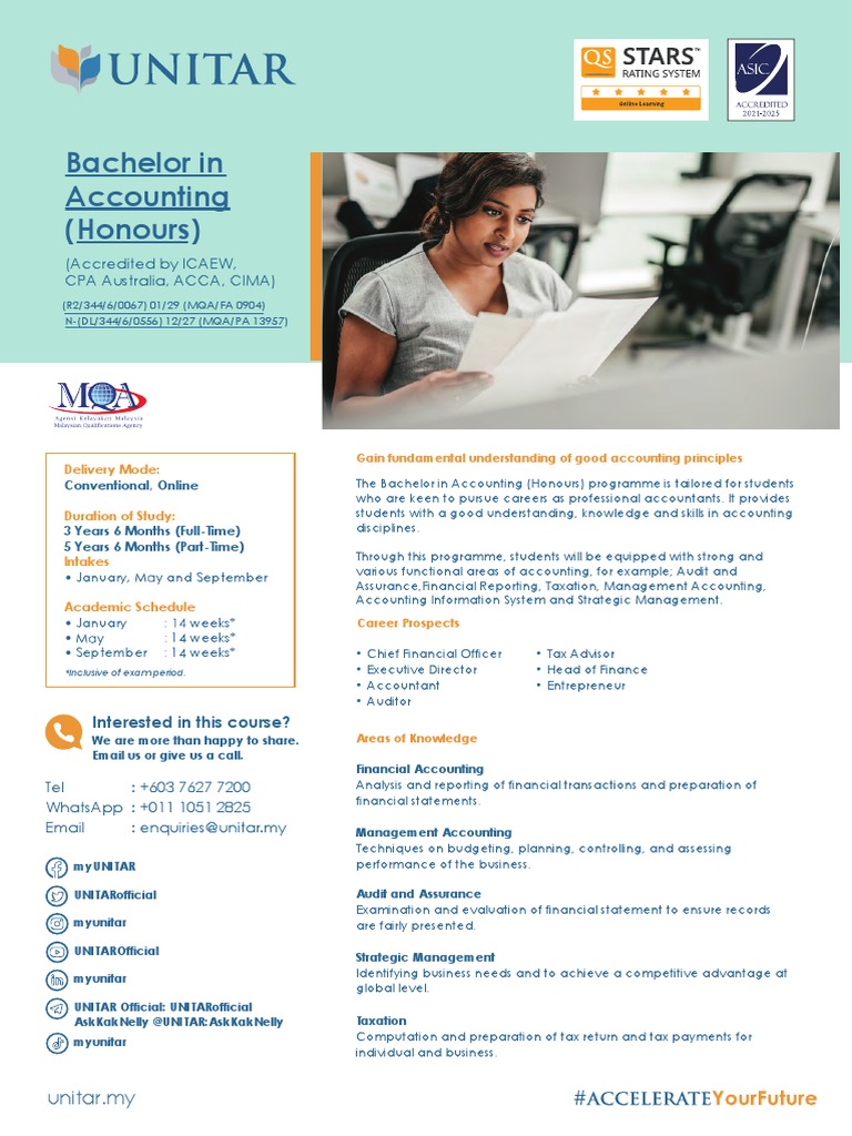 Bachelor of Accounting (Hons) | PDF | Accounting | Accountant