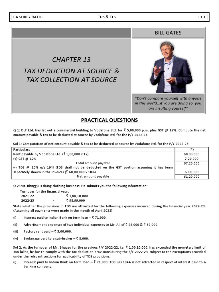 TDS & TCS | PDF | Taxes | Payments