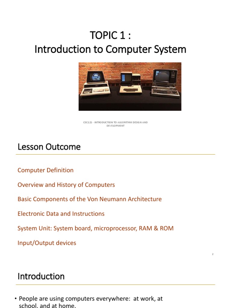 Topic 1 Introduction To Computer Systems | Download Free PDF | Random Access Memory | Central ...