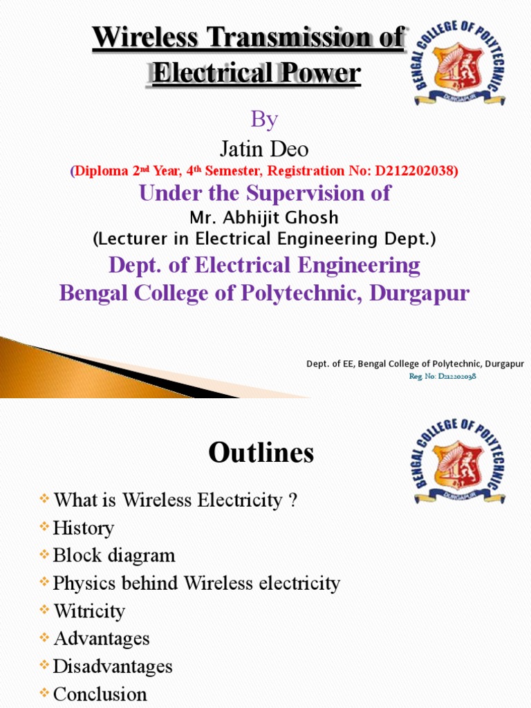 Wireless Transmission of Electrical Power | PDF | Inductor | Electric ...