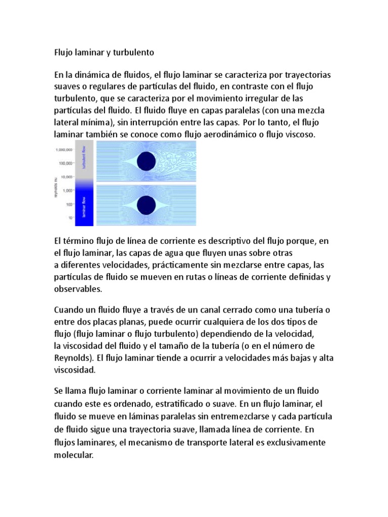 Flujo Laminar y Turbulento | PDF | Flujo laminar | Turbulencia