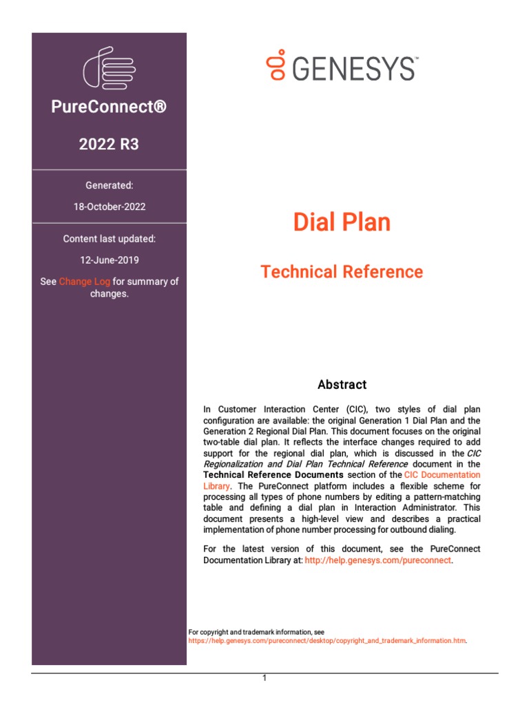Genesys Dial Plan TR | PDF | Telephone Number | Telephone Numbering Plan