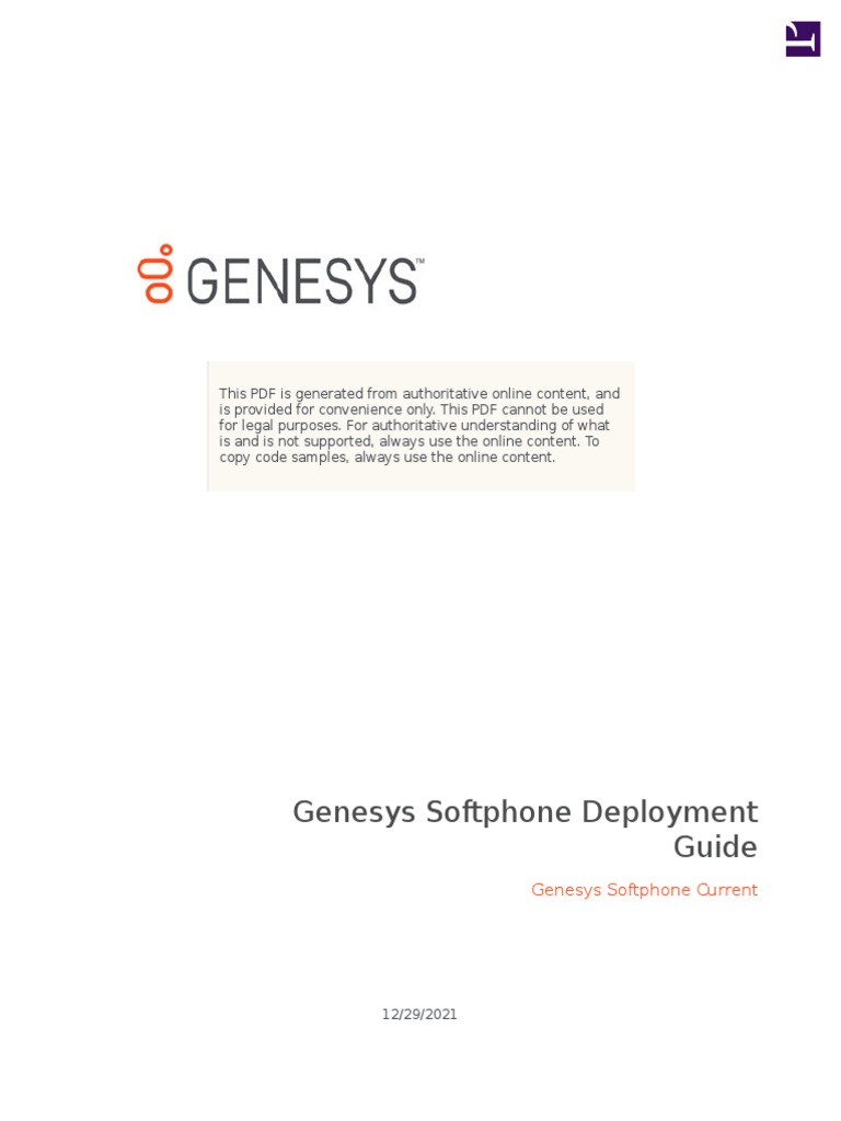 Genesys_Softphone_Deployment_en-SP-Current-dep-book | PDF | Session ...