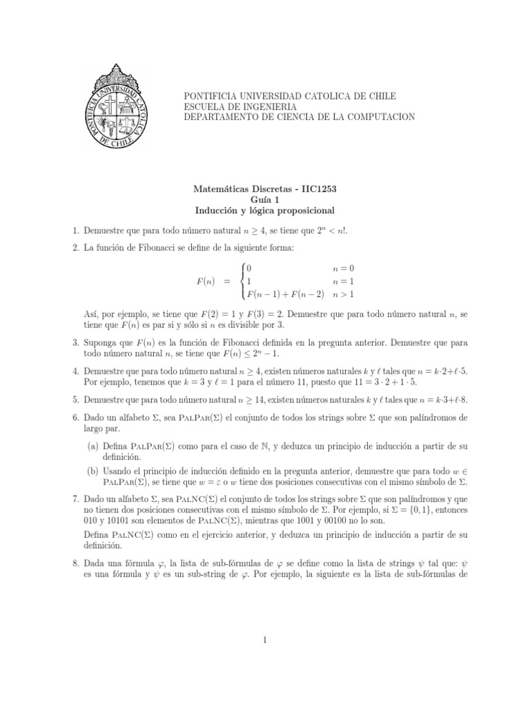 Guia 1 | Descargar gratis PDF | Lógica | Expresiones lógicas