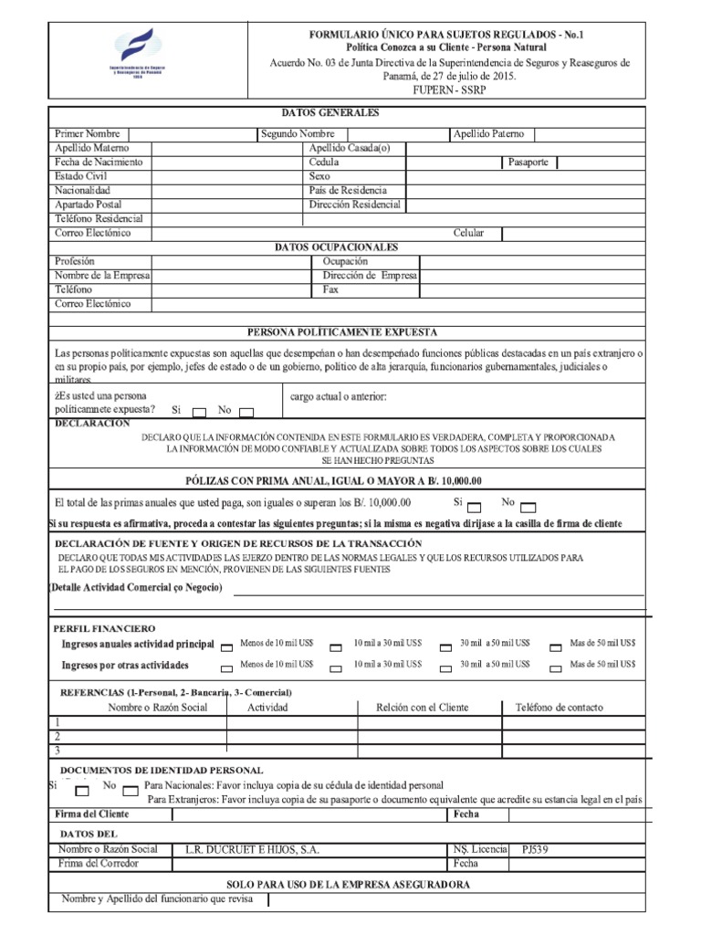 Formulario Conoce A Tu Cliente | PDF