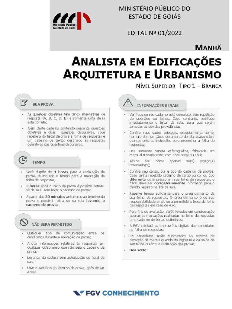 Analista em Edificacoes - Arquitetura e Urbanismompgo-Ns002 Tipo 1 | Download grátis PDF ...
