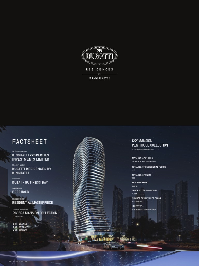 FactSheets Bugatti Residences by Binghatti | PDF | Building Engineering ...