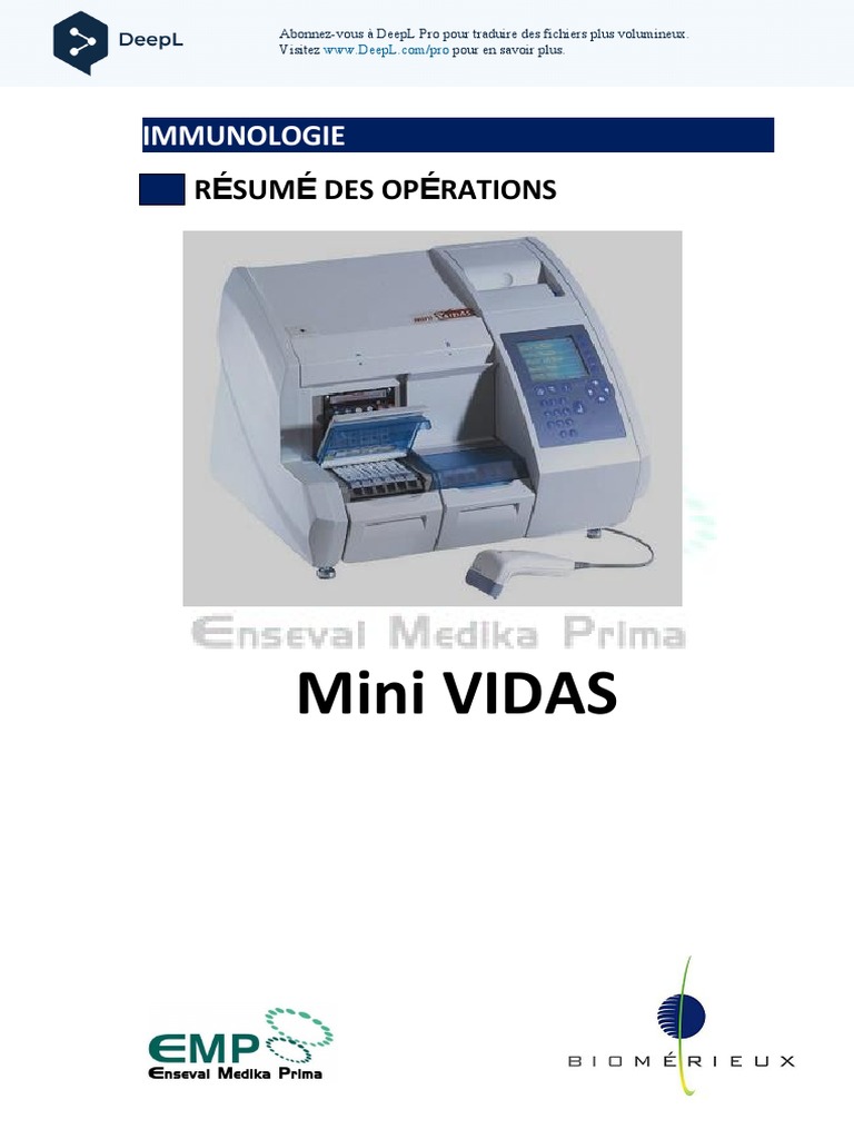 Guide d'utilisation Mini VIDAS | PDF | Code-barres