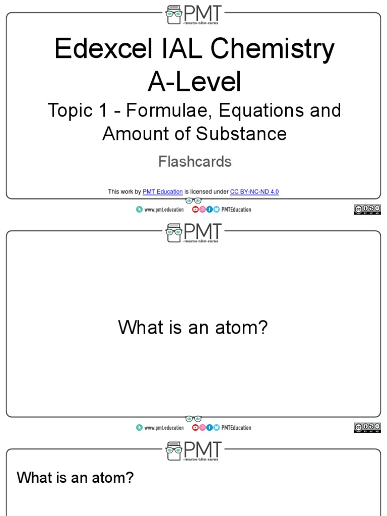 Flashcards - Topic 1 Formulae, Equations and Amount of Substance ...