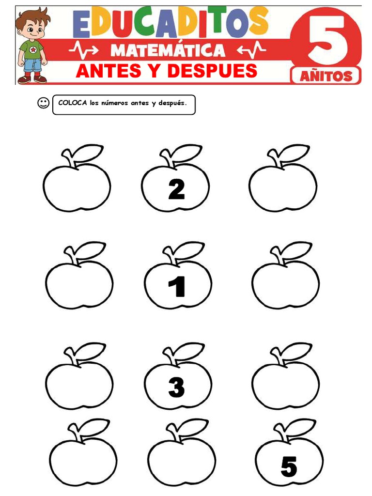 Actividades de Números: Antes y Después | PDF