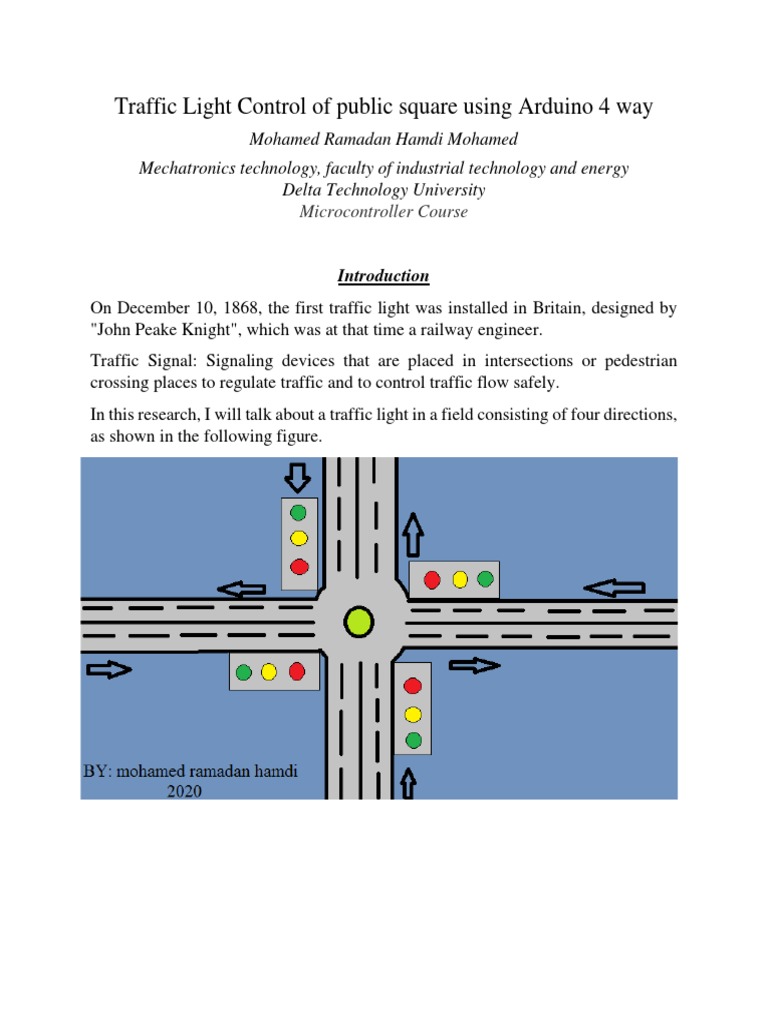 Traffic Light Control of Public Square Using Arduino 4 Way | Download Free PDF | Traffic Light ...