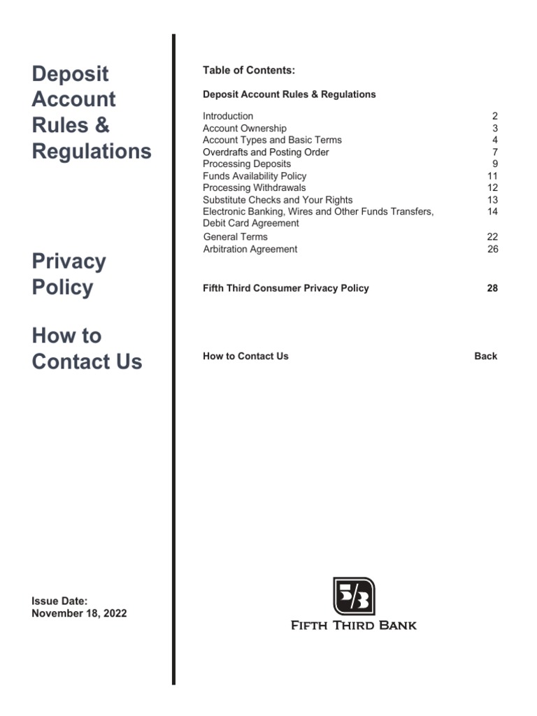 Deposit Account Rules | PDF | Overdraft | Transaction Account