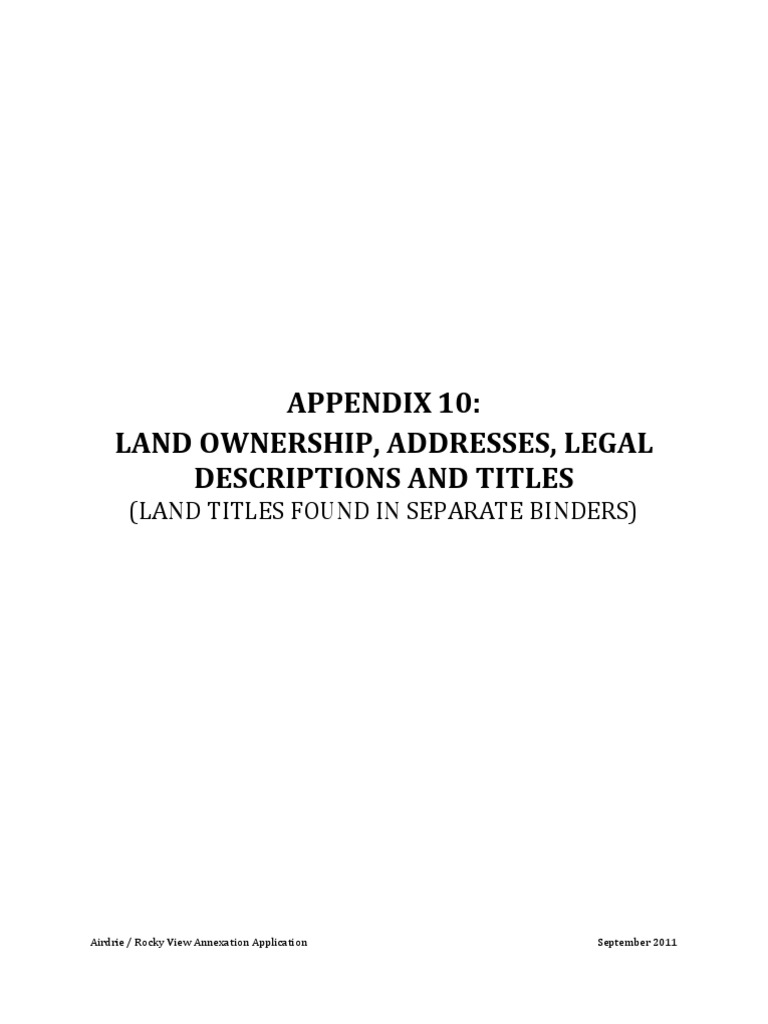 Appendix 10: Legal Descriptions | PDF