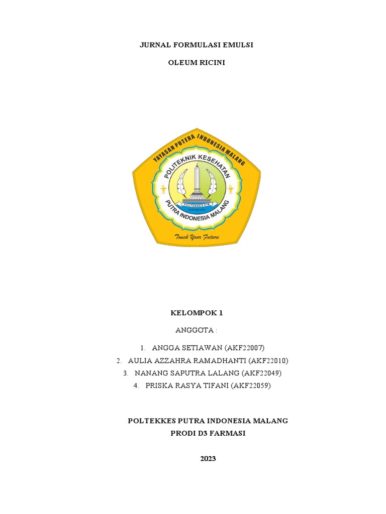 Jurnal Formulasi Emulsi | PDF