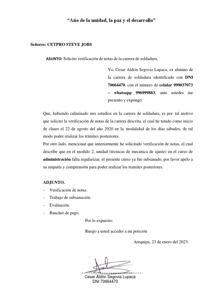 Solicitud Cetpro PDF | PDF