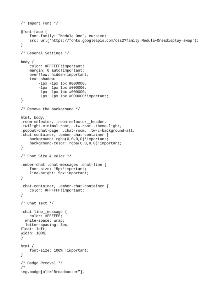 Custom CSS - Twitch Chat | PDF | Business | Technology & Engineering