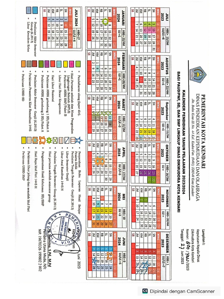 Kalender Pendidikan 2023-2024 | PDF