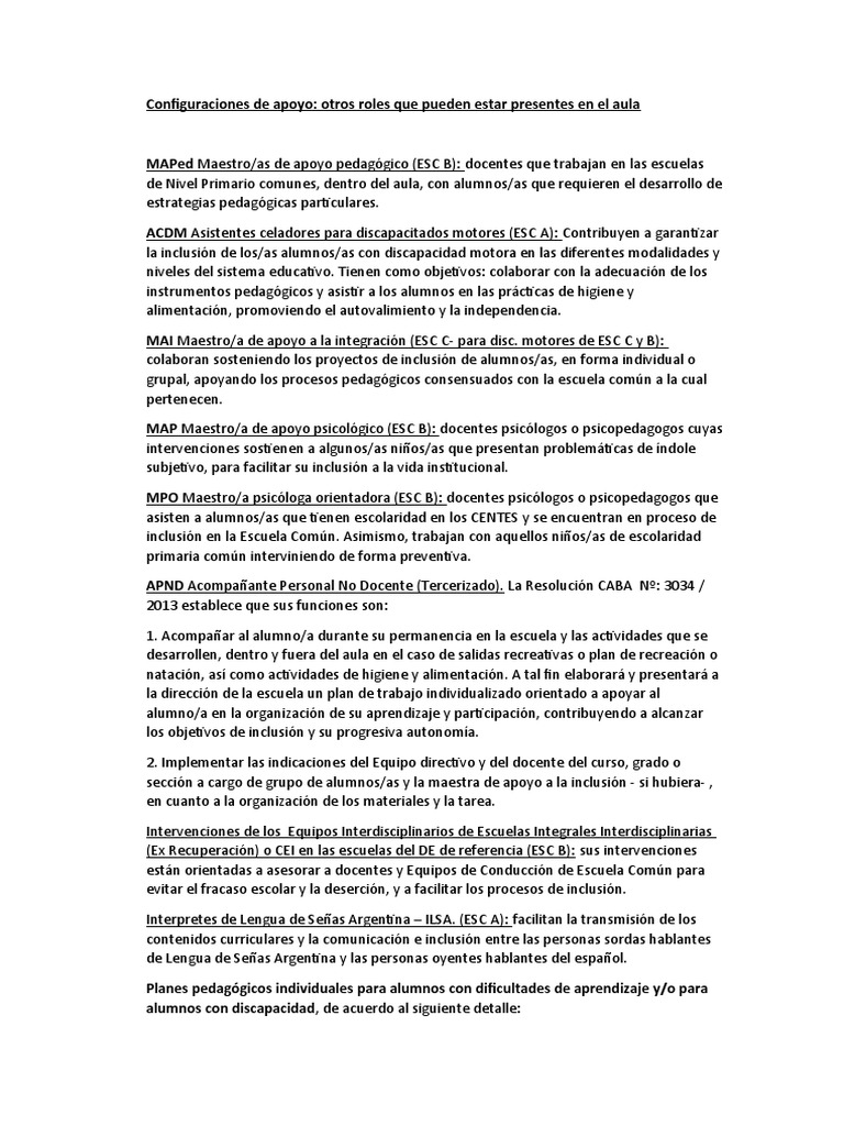Otros Roles En El Aula Pdf Inclusión Educación Salón De Clases 