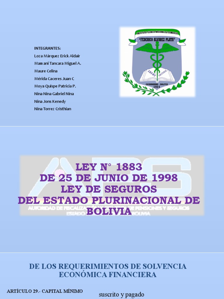Requisitos de Solvencia en Seguros Bolivia | PDF | Seguro | Reaseguro