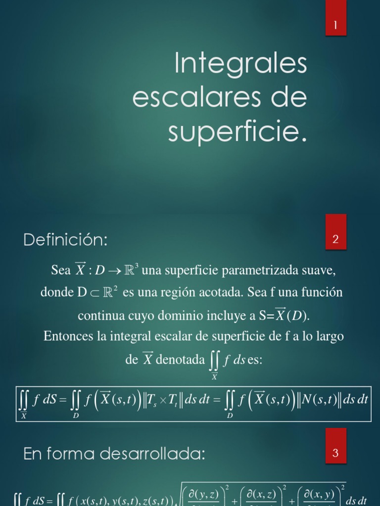 Integrales Escalares de Superficie | PDF | Integral | Función (Matemáticas)