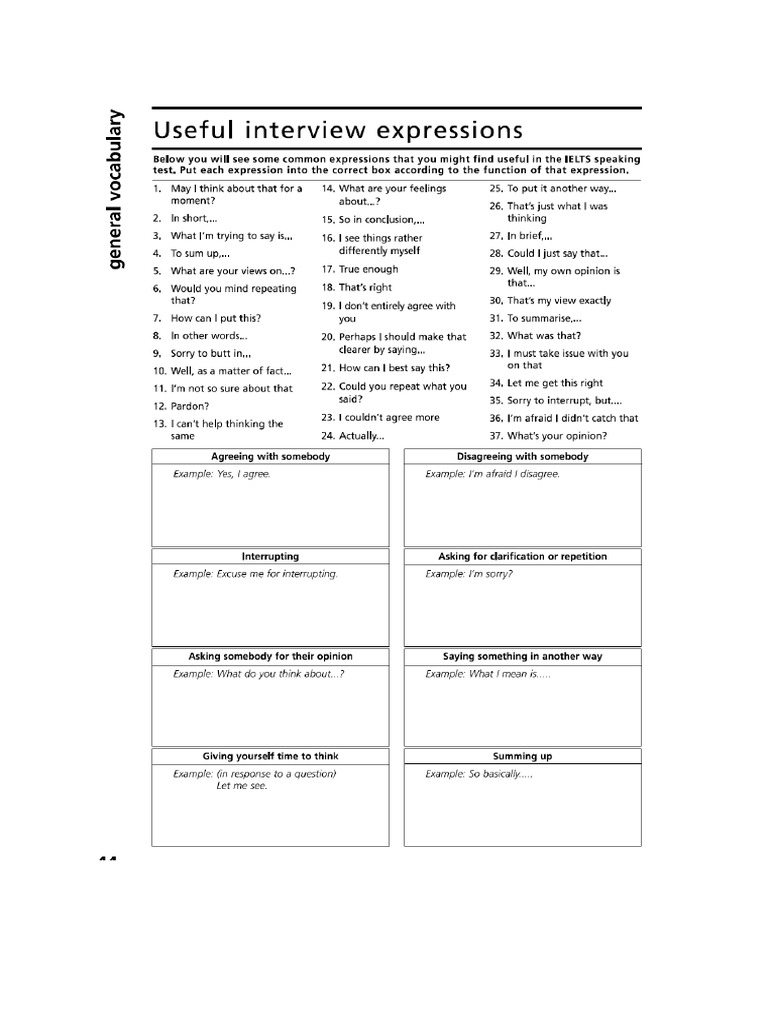 Useful Interview Expressions | PDF